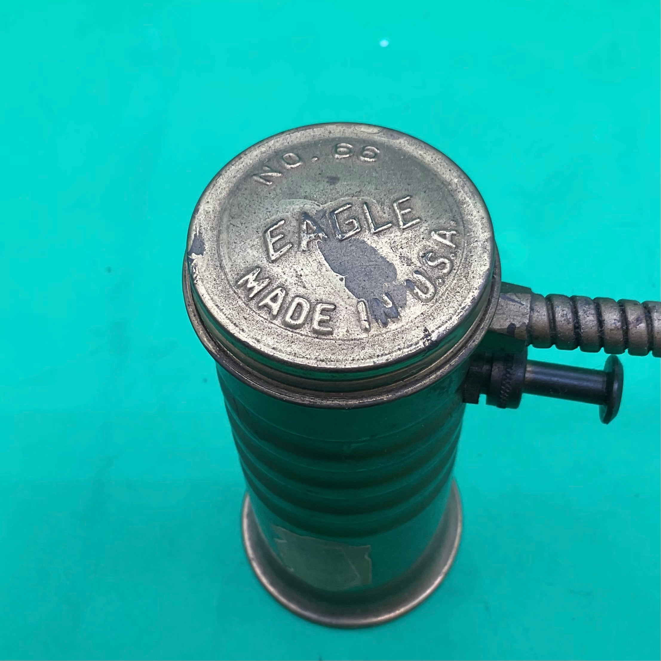 Vintage 1930s -1940s, EAGLE No.66 Brass Finger Pump Oiler Can - Made by ...
