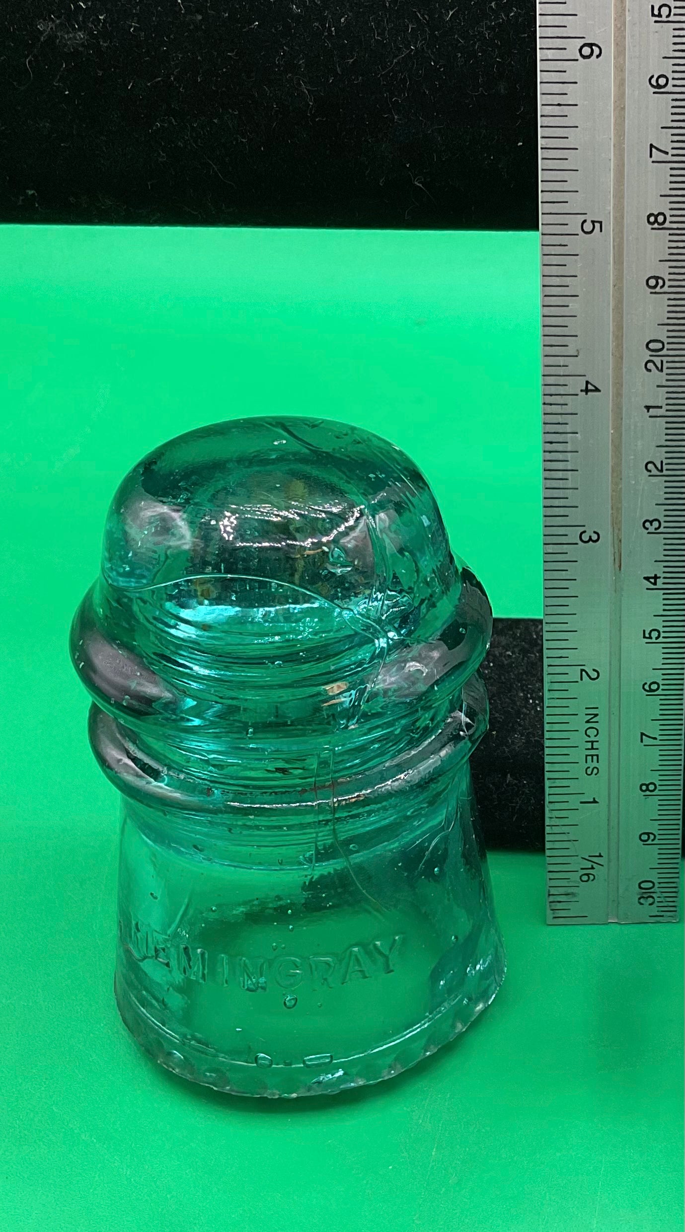 Vintage Hemingray No. 16 Electrical Glass Insulator - Aqua Glue ...