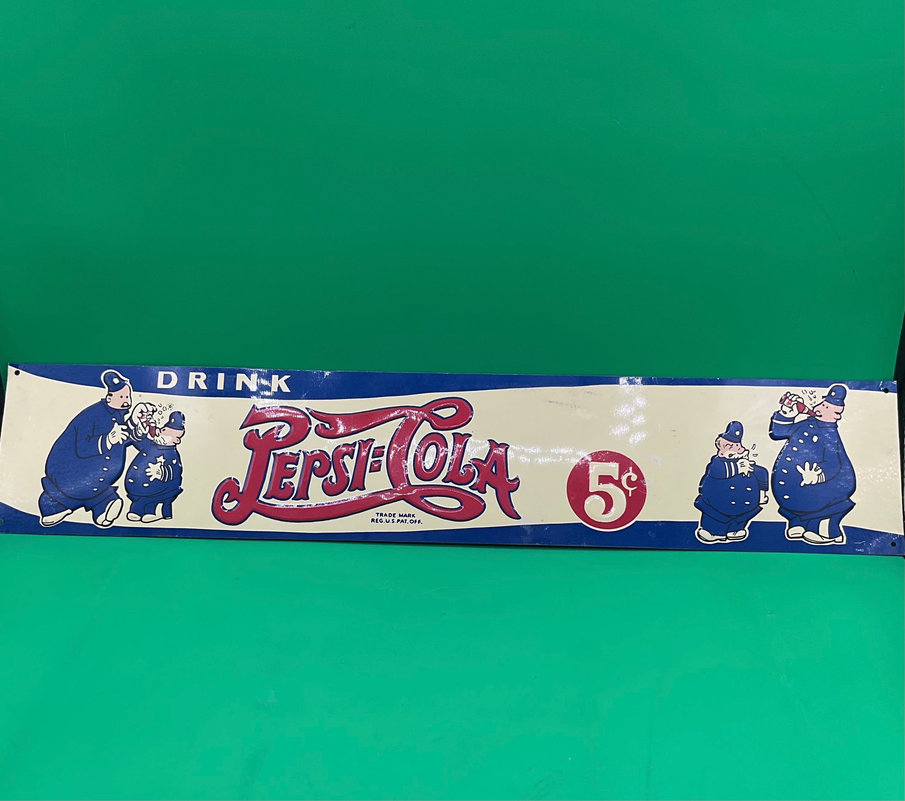 Vintage, 22" Tall 1940s Pepsi=Cola, 5 Cent, Pepsi and Pete Cops ...